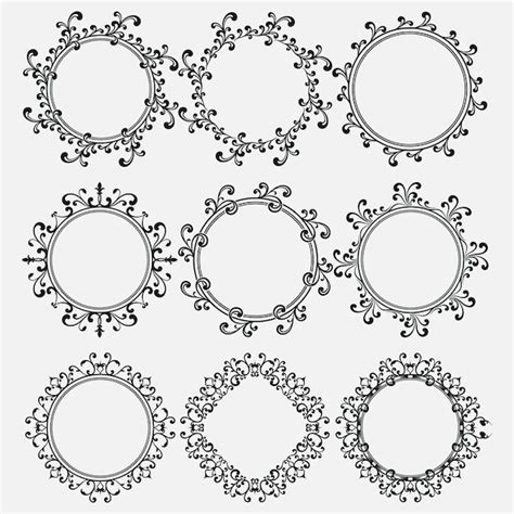 Premium Vector Decorative Circle Frames Template Design Set Of Six