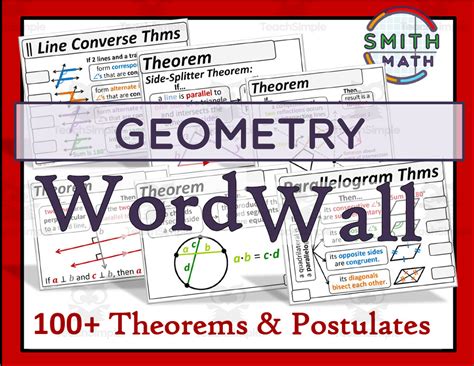 Geometry Theorems And Postulates Word Wall By Teach Simple