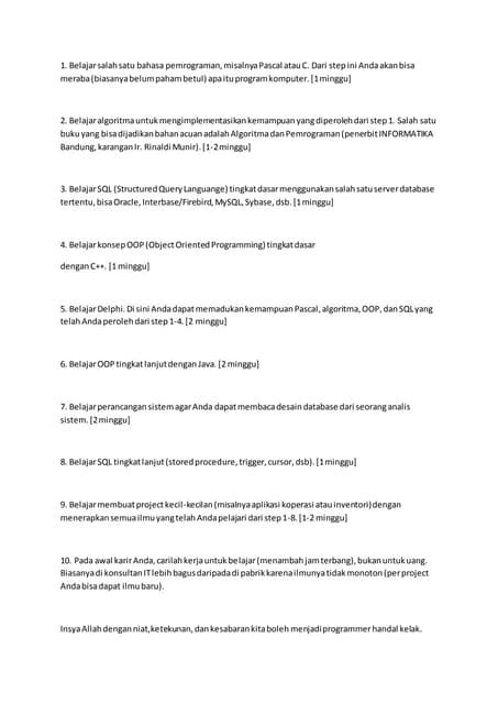 Cara Untuk Menjadi Programmer Docx