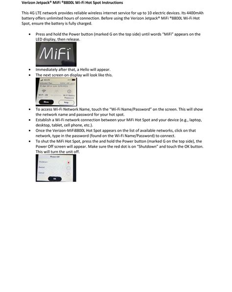 Verizon Jetpack Mifi L Instructions Pdf Download Manualslib