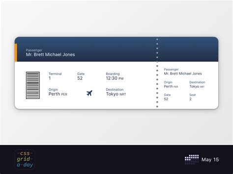 Boarding Pass CSS Grid May 15 By Brett Jones On Dribbble