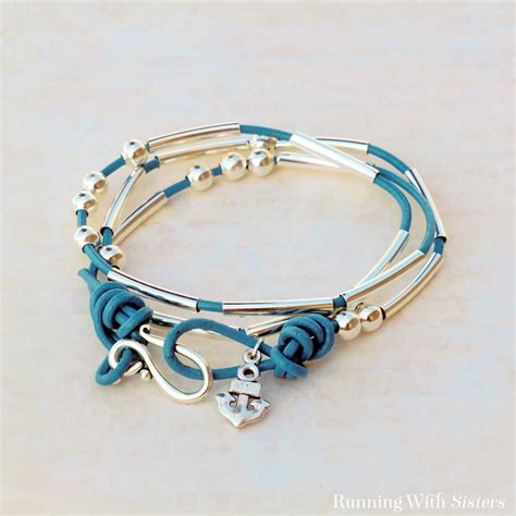 Morse Code Bracelet Kit In Teal Beauty Shot Square Running With Sisters