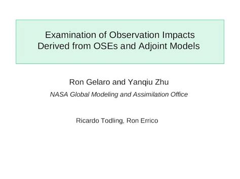 Ppt Examination Of Observation Impacts Derived From Oses And Adjoint Models Dokumentips