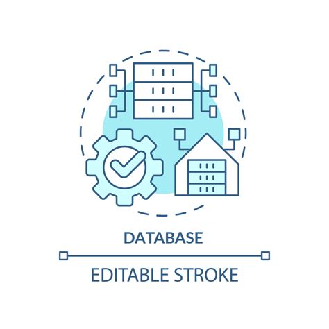 Database Turquoise Concept Icon Electronic Data Storage Abstract Idea Thin Line Illustration