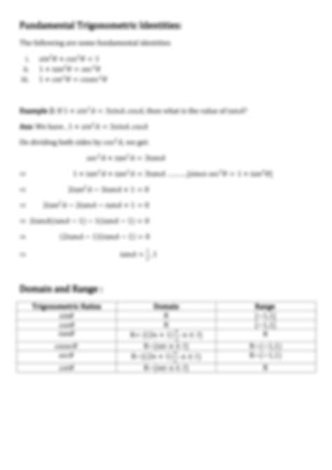 Solution Trigonometry Notes Notes Contain The Measurement Of Angles
