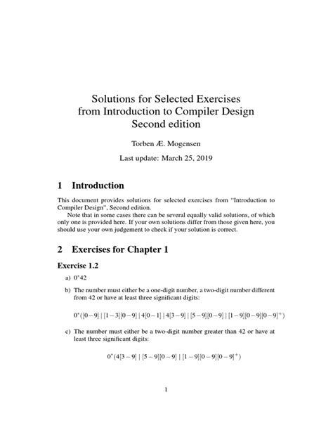 Introduction To Compiler Design Solutions Pdf Parsing