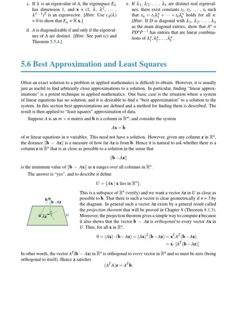Least Square By Nicholson Linear Algebra 2018 Pdf Eigenvalues And Eigenvectors Algebra