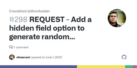 Request Add A Hidden Field Option To Generate Random Password For New