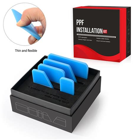 Foshio 라운드 에지 Tpu Ppf 스크레이퍼 선물 상자 자동차 창 색조 고무 스퀴지 탄소 비닐 랩 보호 필름 설치 도구 Aliexpress