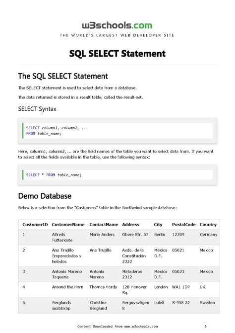 Sql Tutorial From Scratch Pdf A Beginners Guide To Mastering Database