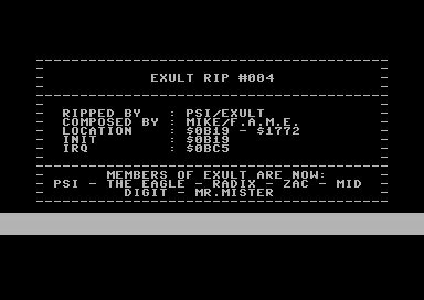 CSDb Exult Rip 004 By Exult 1989 CSDb Exult Rip 004 By Exult 1989