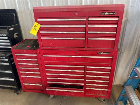 Us General Two Pc Stack Tool Chest With Hang On Side Cabinet
