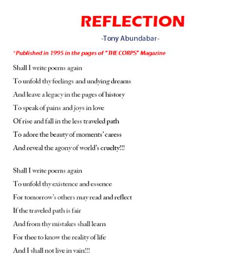 INSPIRING JOURNEY REFLECTION Eight Published Poem Of An Aspiring Writer