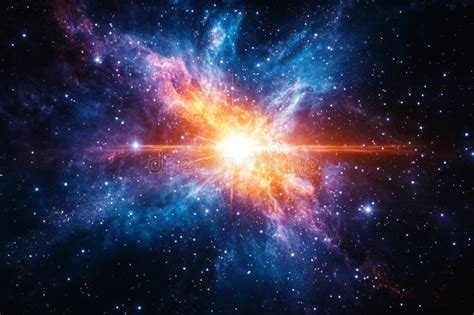 Supernova Exploding In The Deep Space With Surrounding Nebula And