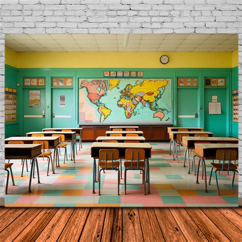 Back To School Green Classroom Backdrop Rr7 224 Dbackdrop