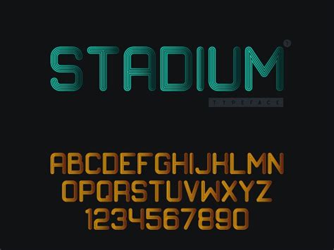 Linear Font Vector Images Over