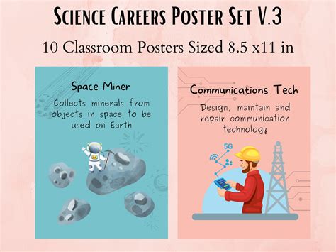 Science Careers Classroom Poster Set V 3 Science Classroom Etsy