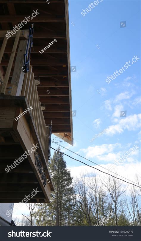 New Construction Soffit Overhang Pressure Treated Stock Photo Edit Now