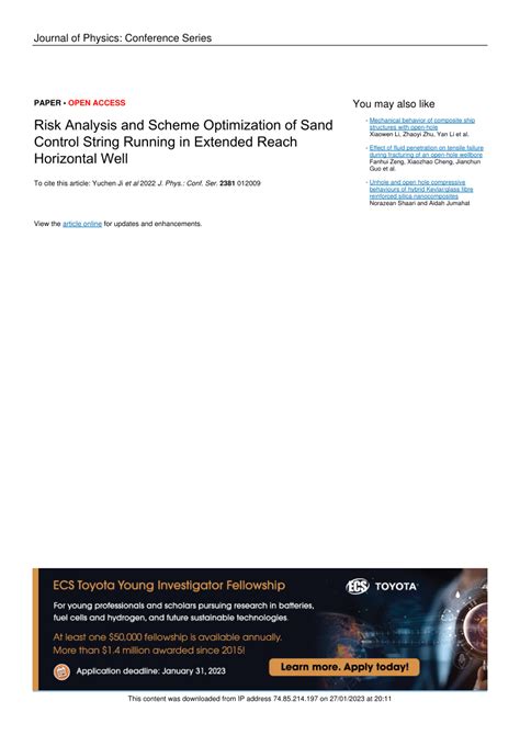 Pdf Risk Analysis And Scheme Optimization Of Sand Control String