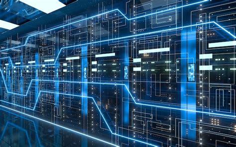 Premium Photo Server Racks In Computer Network Security Server Room Data Center 3d Rendering