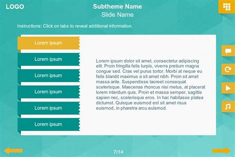 Vertical Turquoise Accordion — Storyline Template Elearningchips