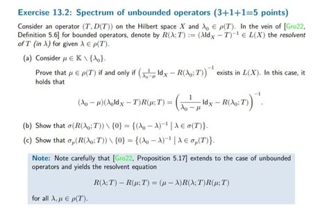 solved exercise 13 2 spectrum of unbounded operators