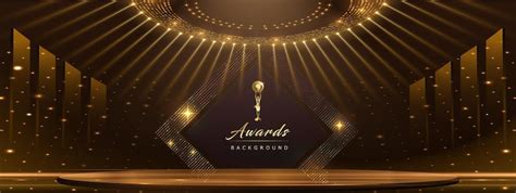 골든 스테이지 스포트라이트 로얄 어워드 그래픽 배경 현대 추상 배경입니다 프리미엄 벡터