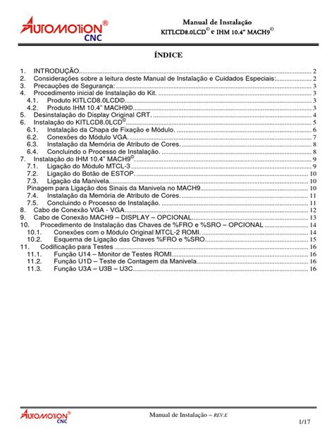 Automotion Cnc Manual De Instalaçao Do Kit Dlcd 8m Edição E