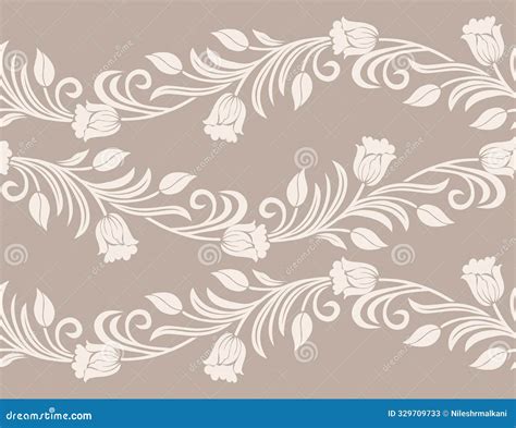 Seamless Lacy Vector Floral Border Design 304746920