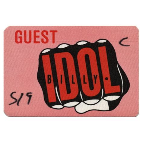 Billy Idol 1986 Whiplash Smile Concert Tour Guest Backstage Pass Autographia