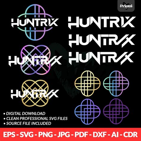 K Pop Huntrix Logo Pack Kpop Demon Hunters Clipart Svg Png Eps