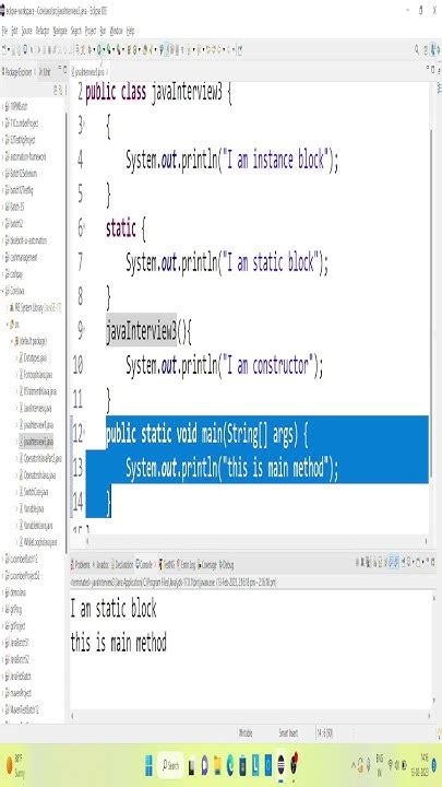Java Interview Questions And Answer On Instance Block And Static Block