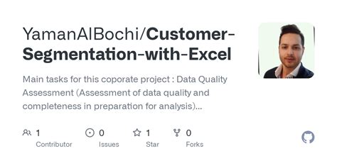 Github Yamanalbochi Customer Segmentation With Excel Main Tasks For