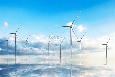 새로운 에너지 풍차 포스터 배경 사진 및 창의적인 일러스트 무료 다운로드 Lovepik