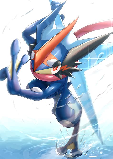 Safebooru Absurdres Arm Up Ash Greninja Bright Pupils Commentary Request Gen 6 Pokemon