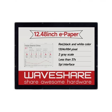 Waveshare 1248 Inch E Ink E Paper Display B 3 Colors Black White Red Ws 17299