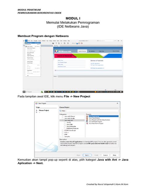 Praktikum Pemrograman Berorientasi Objek Modul I Pdf Komputer