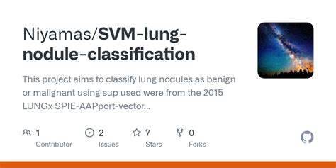 GitHub Niyamas SVM Lung Nodule Classification This Project Aims To Classify Lung Nodules As