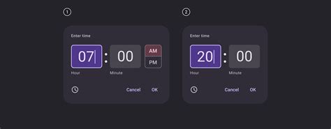Time Pickers Material Design 3