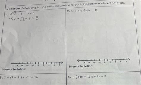 Solved Solve Graph And Write The Solution To Each Inequality In Interval Course Hero