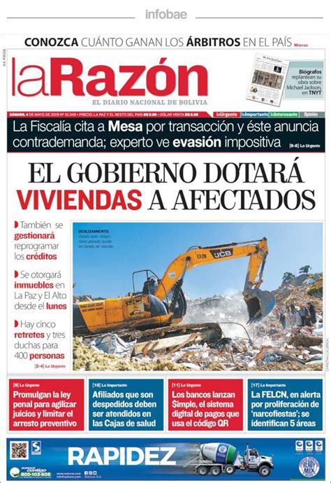 La Razón Bolivia 4 De Mayo De 2019 Infobae La Razón Bolivia 4 De Mayo De 2019 Infobae