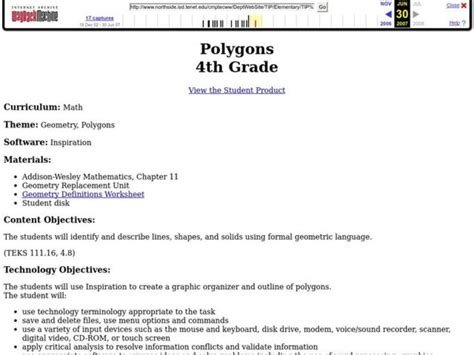 Polygons Lesson Plan For 4th Grade Lesson Planet