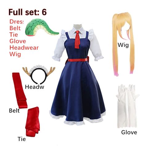 ♀ Costume Tohru Anime Dress Miss Kobayashis Blue Dragon Maid