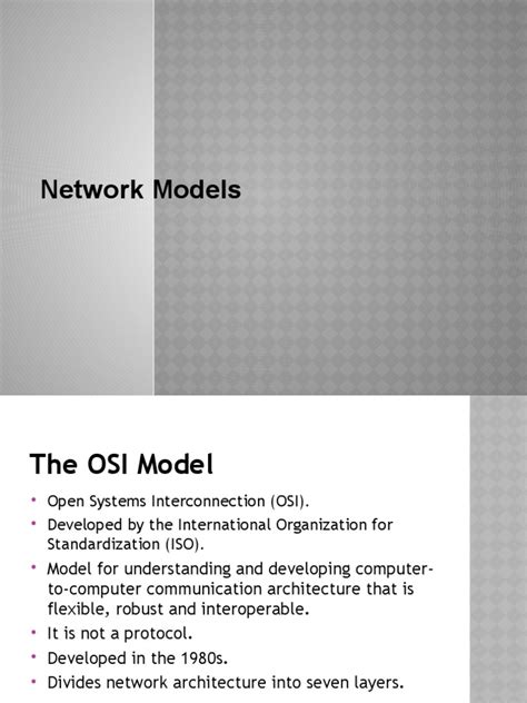 network models pdf osi model computer network