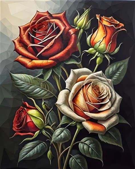 نقاشی گل رز روی زمینه مشکی گل رز تزئینی عکس زیبا از گل رز 1709884