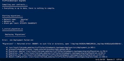 Migration Deployment Failed Ethereum Smart Contract Programming 201 Moralis Academy Forum