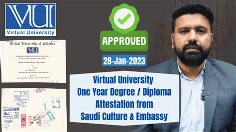 Virtual University Of Pakistan Degree Attestation From Saudi Culture And Saudi Embassy Youtube