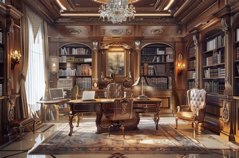 Premium Photo Luxury Classic Interior Of Home Library