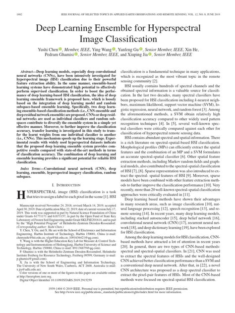 2019 Deep Learning Ensemble For Hyperspectral Image Classification