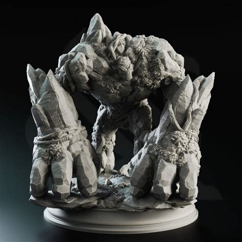 3d Printable Elemental Golems The Three Faces By Dm Stash